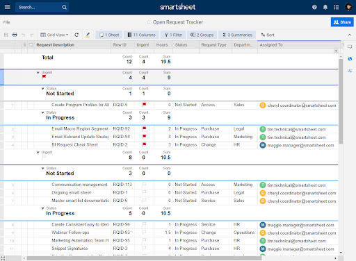 Summarize Content to Extract Key Information with Report Builder | Smartsheet Learning Center